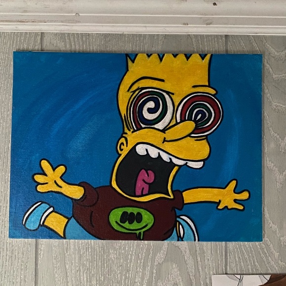 Hand Crafted | Art | Bart Simpson Painting | Poshmark
